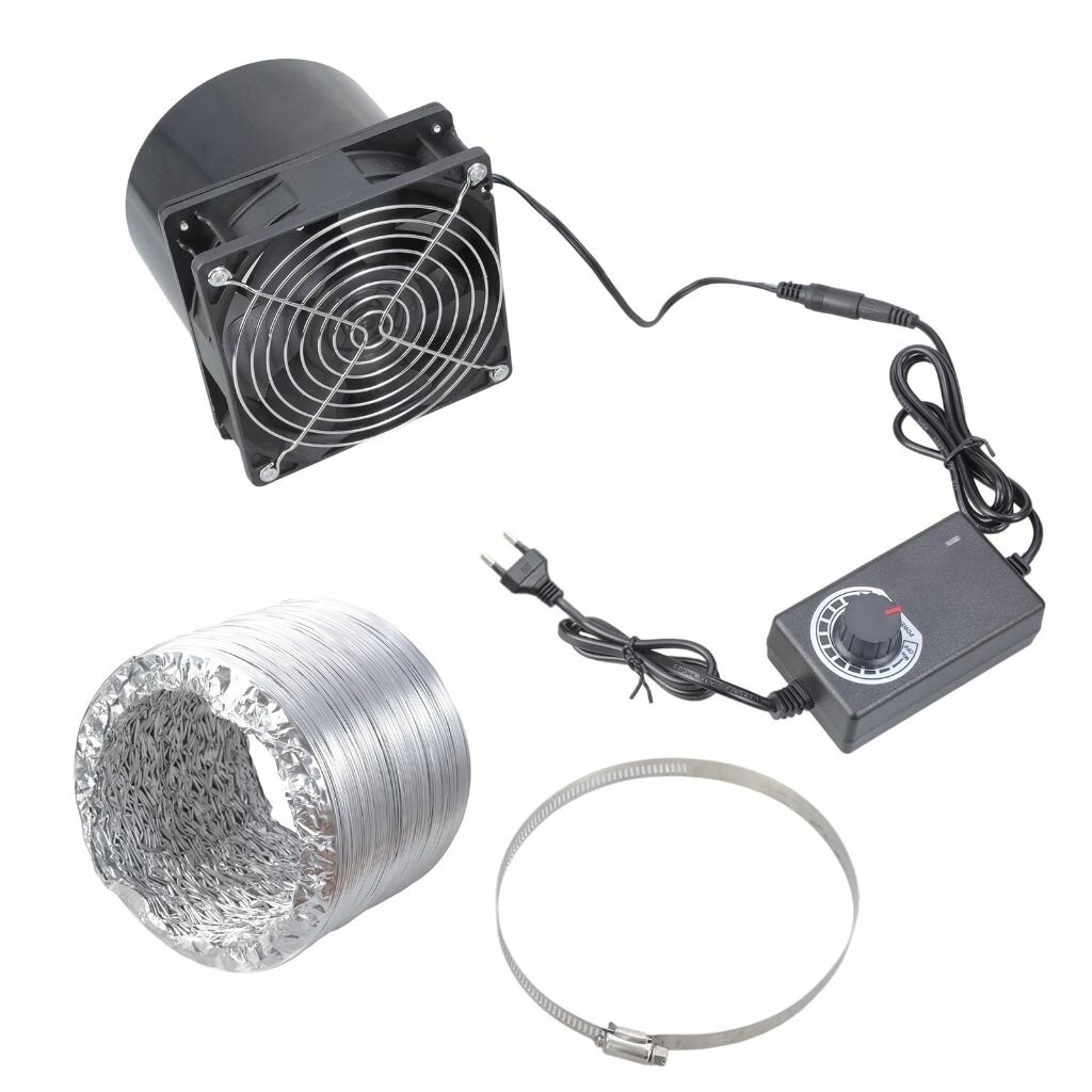 Регулятор европейского стандарта + вентилятор + один воздуховыпуск + один телескопический воздуховод