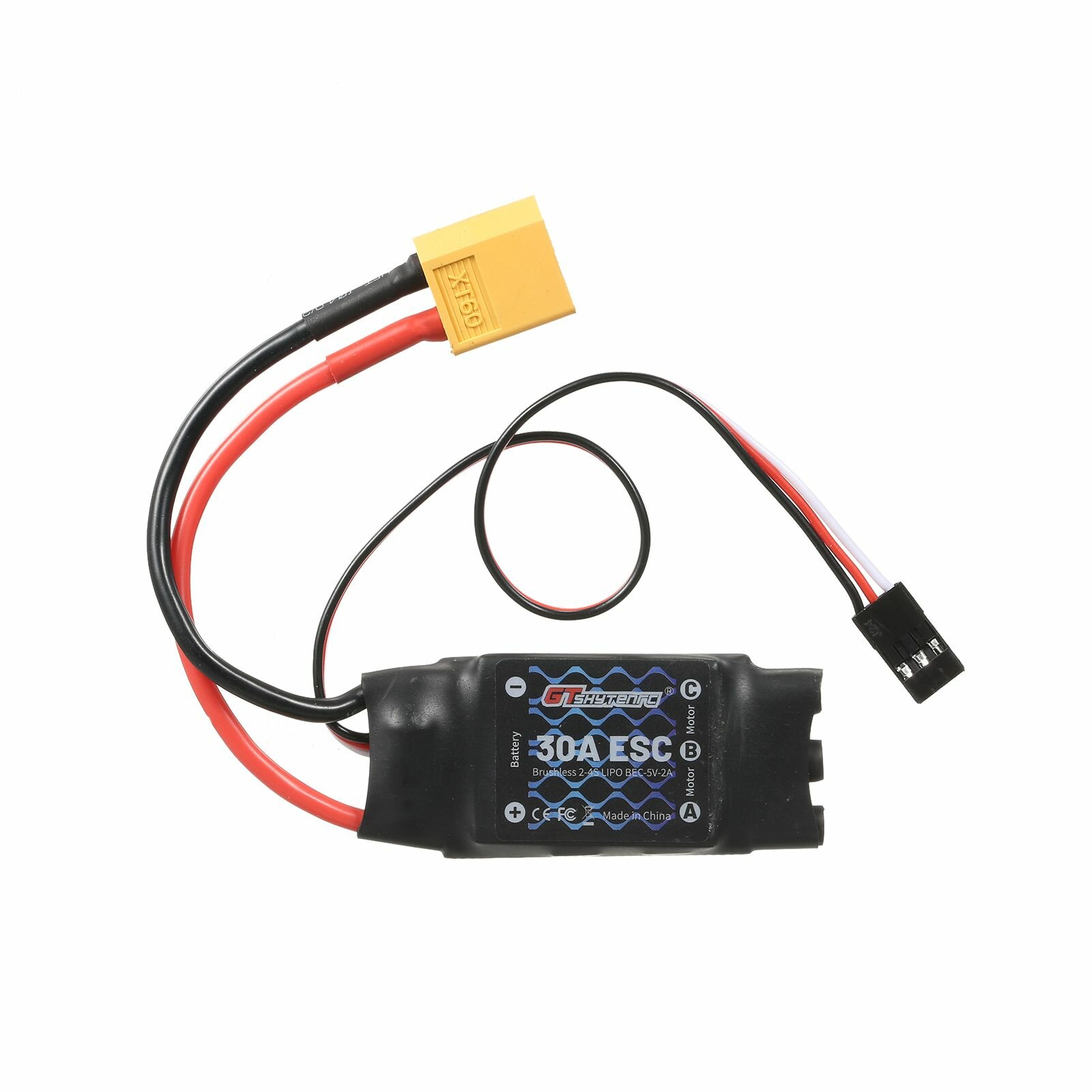 Аксессуары GTS0006 GTSKYTENRC 30A ESC, короткий провод, черный пайка, банановая головка 3,5 мм, версия с коротким проводом, золотая вилка, штекер XT60 (аксессуар для радиоуправления)