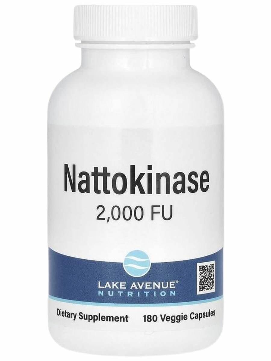 Lake Avenue, Наттокиназа, Nattokinase, Proteolytic Enzyme 2000 FUs, 180 капсул