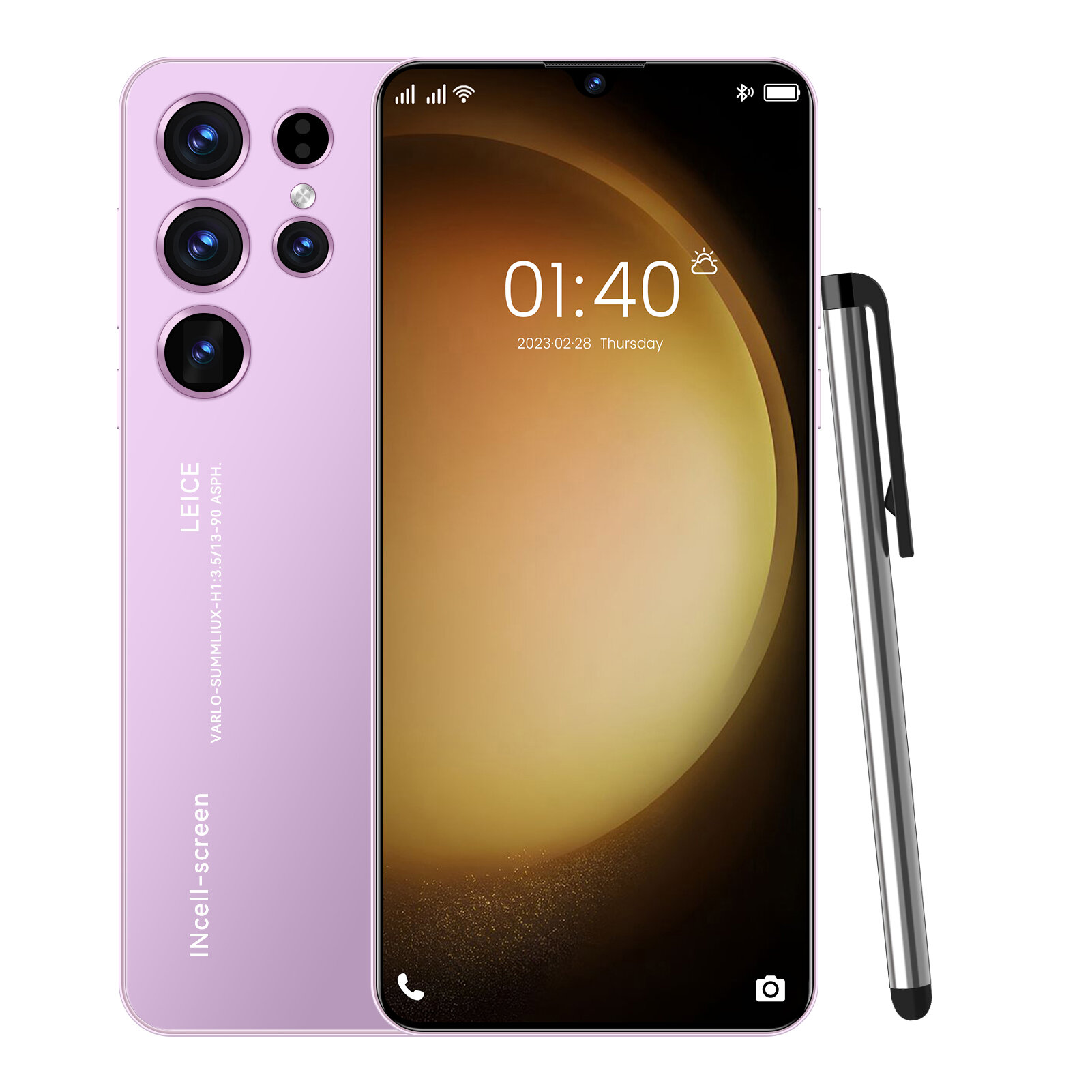 Смартфон с пером, 6-дюймовым экраном Drop Screen, 2 ГБ оперативной памяти, 16 ГБ встроенной памяти, камерами 8 Мп и 13 Мп, функцией распознавания лиц, поддержкой 3G, операционной системой Android 12.