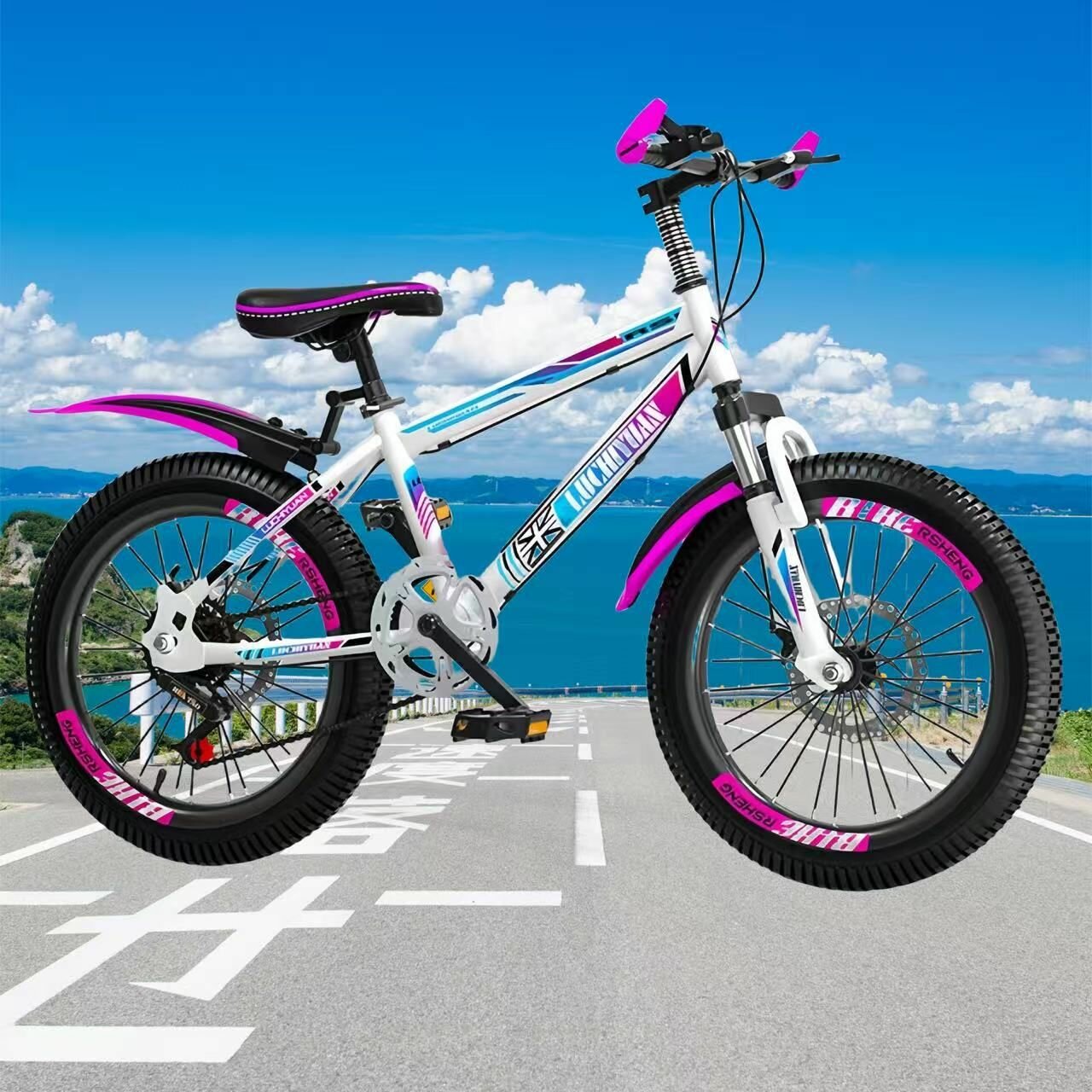 Двойные дисковые тормоза + передняя подвеска Мальчики и девочки, 6-17 лет, горный велосипед с регулируемой скоростью двойные дисковые тормоза + передняя подвеска