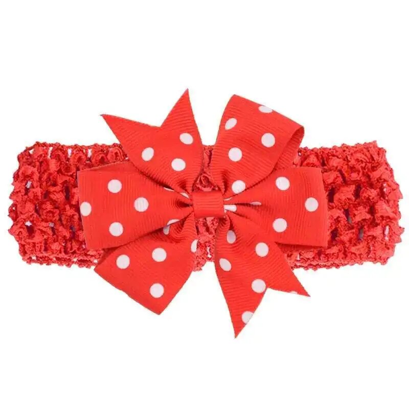 Цельная детская повязка на голову для девочек в горошек, резинки для новорожденных детей, аксессуары для волос, повязки для волос, одежда, тюрбан с бантом, фотография