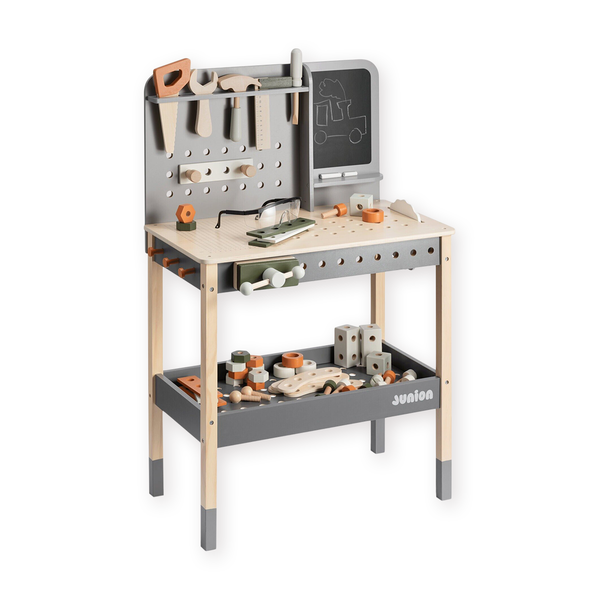 Набор инструментов детский деревянный Junion Винт и Гайка верстак мастерская