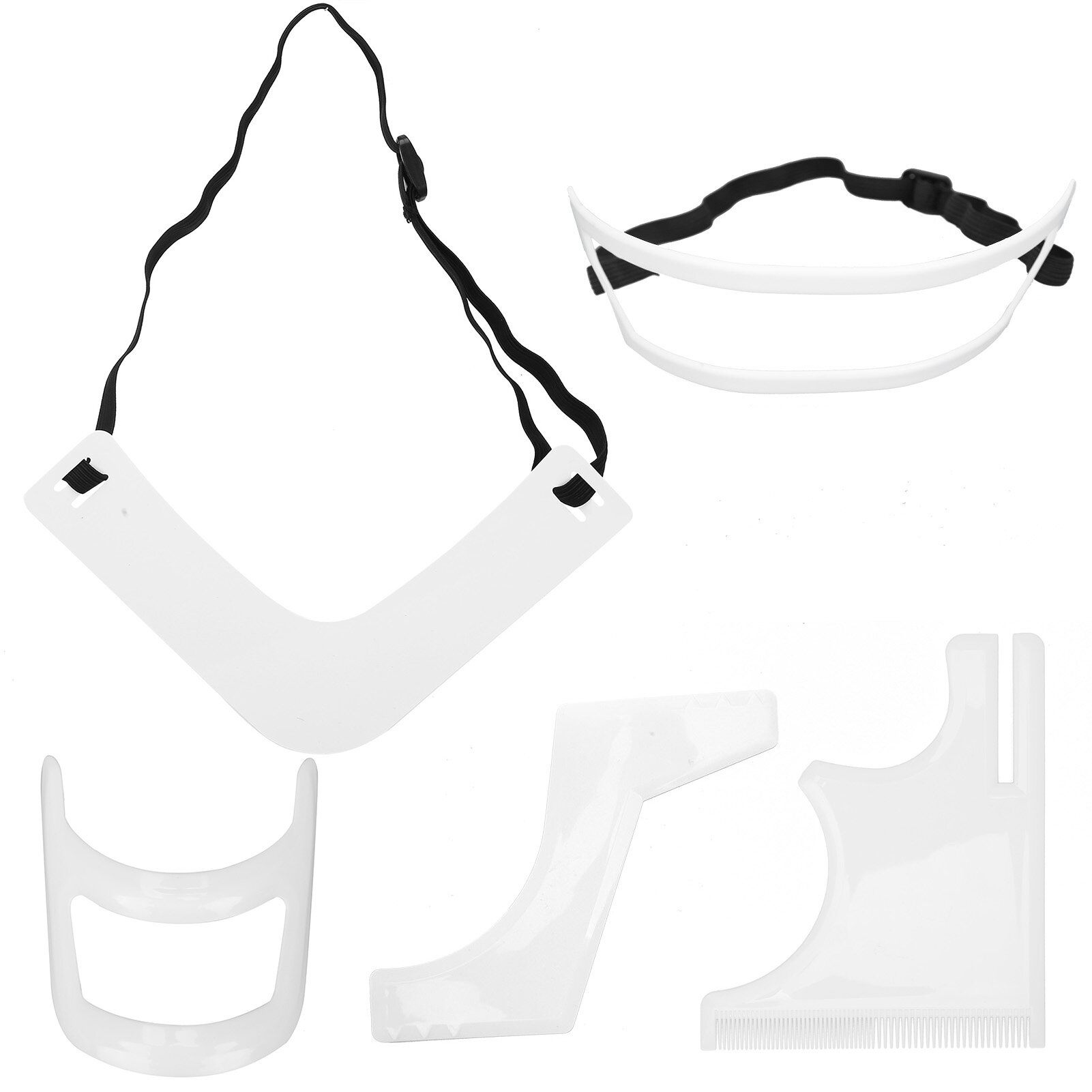 Комплект для обрезки бороды из 5 частей, инструмент для формирования белой бороды, гиперсфера для ухода за волосами, шаблон стиля для бороды, усы и бакенбардов