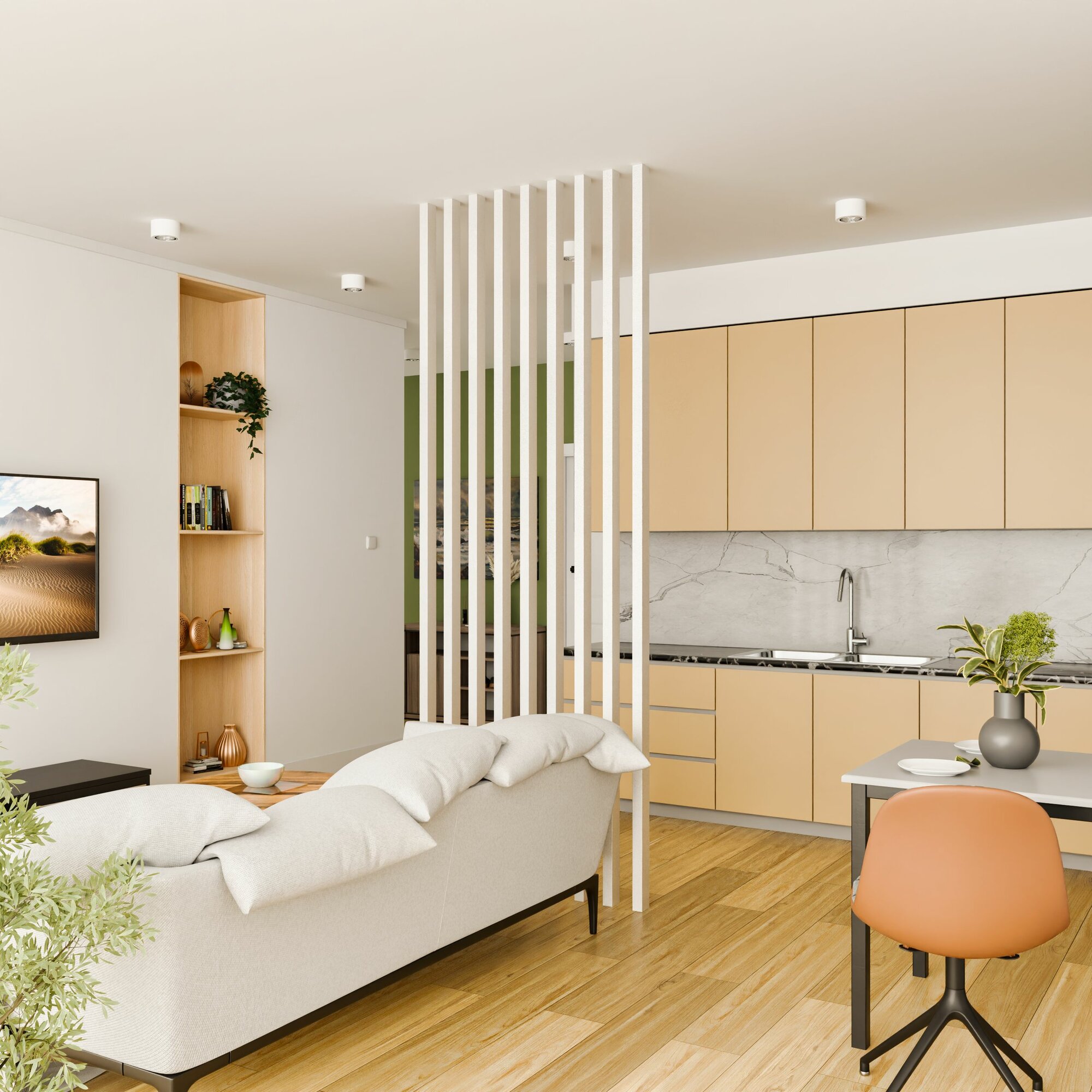 Рейки отдельно стоящие 40х60 мм, ширина 982 мм, белые, 9 штук