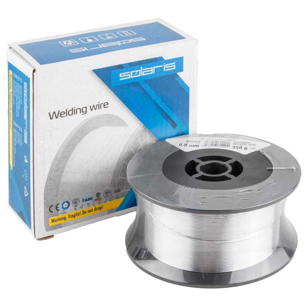 Сварочная проволока алюминиевая 0,8 мм SOLARIS ER4043 катушка 0,35 кг (WM-ER4043-08035)