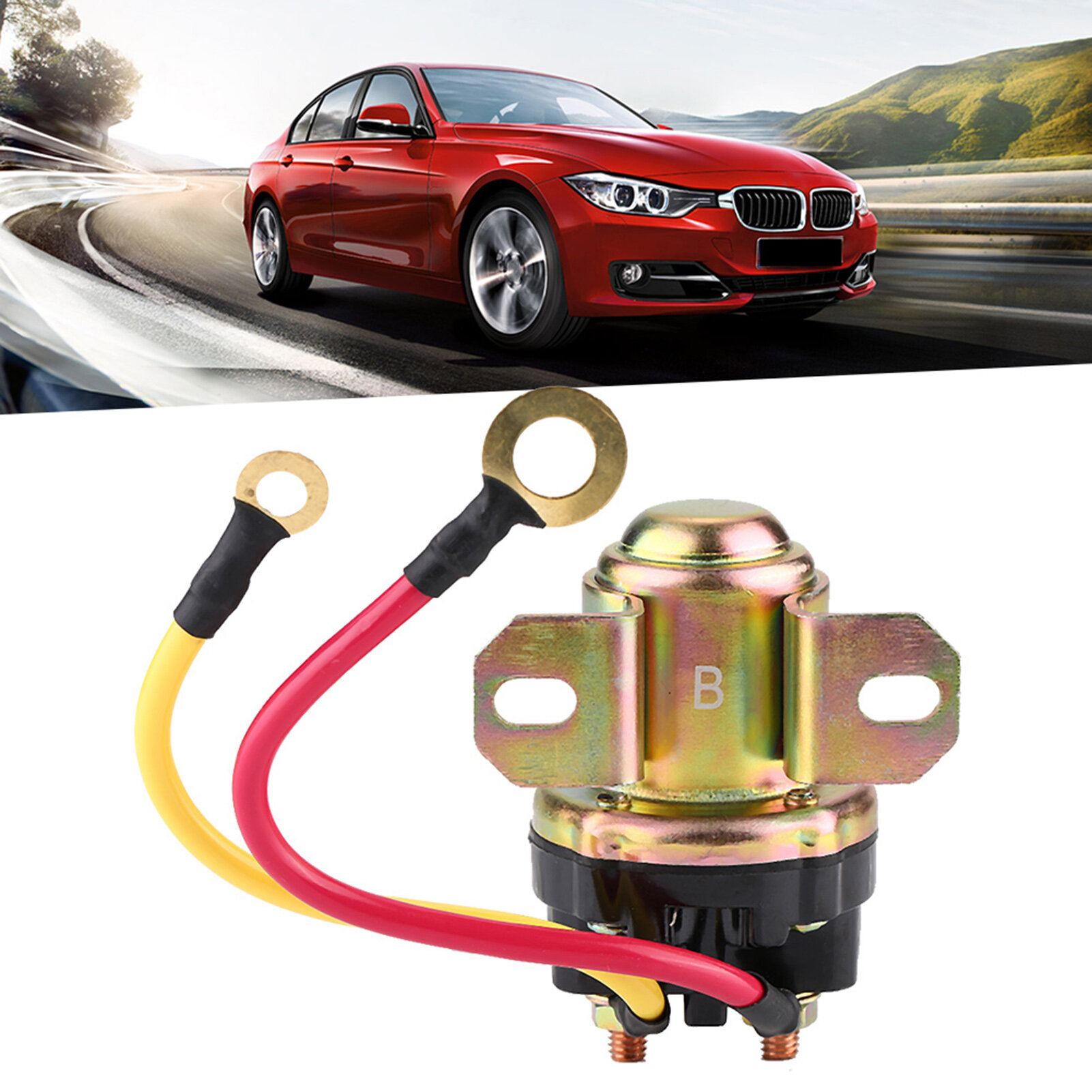 Реле стартера соленоидное для всех отечественных и импортных стартеров 12-24V, материал алюминий, вес упаковки 330г, рабочий ток 150A, размер 4.5см x 8.5см