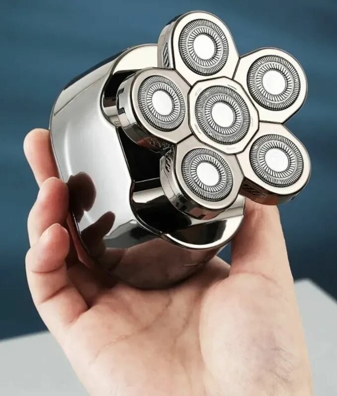 Электробритва для лица и головы good xpower pro skull shaver silver professional 6 в 1 с дисплеем и индикацией бритвенный набор всё в одном