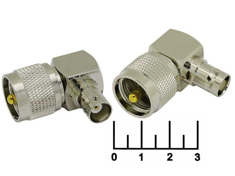 Переходник UHF штекер (PL-259)/BNC гнездо (UHF-C58PW/BNC-BJ) угол