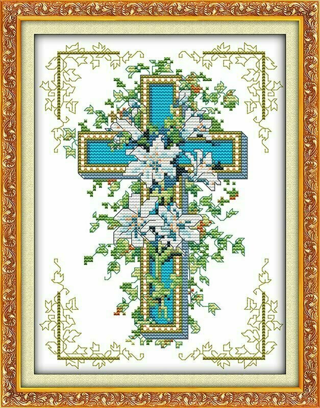 NKFвышивка крестом наборы, Схема на11CT "распятие2",26*36CM