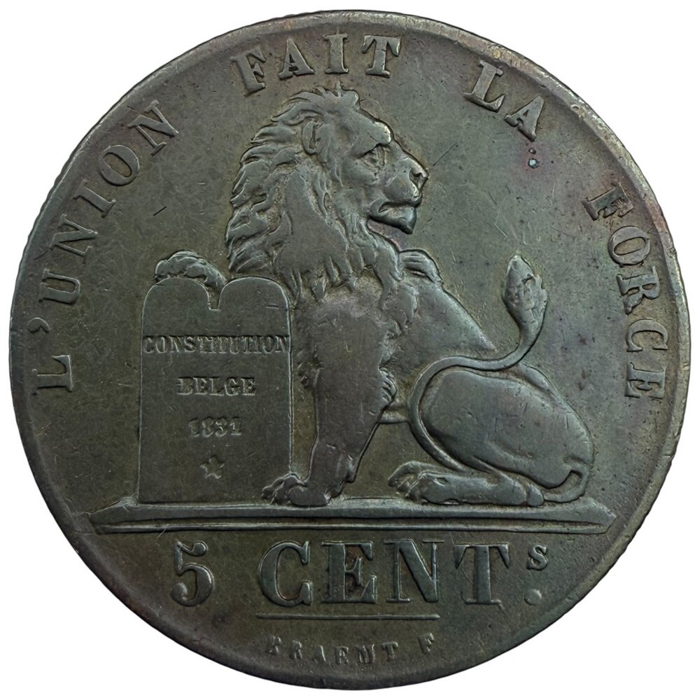 Бельгия 5 сантимов 1851 г.