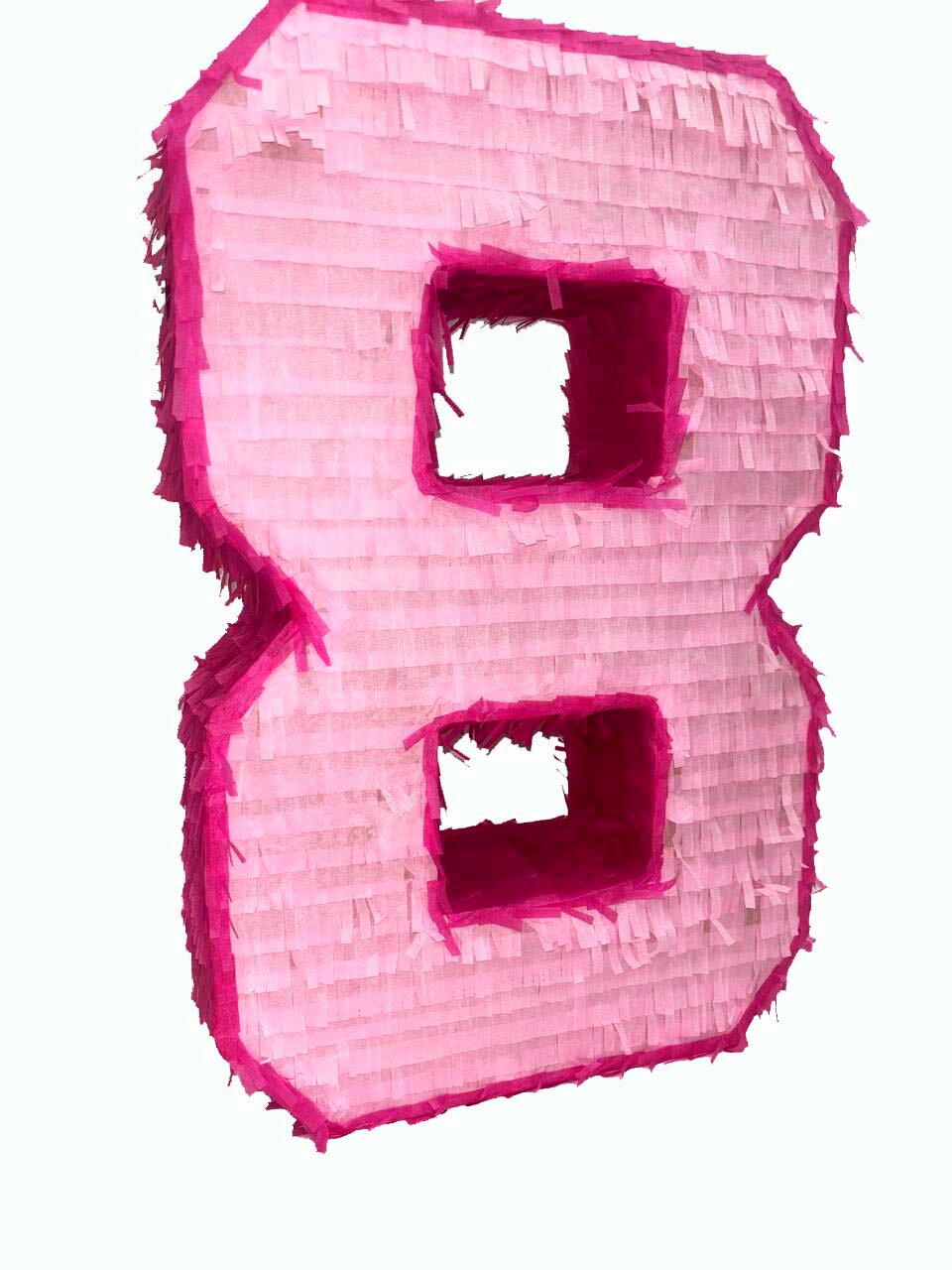 Пиньята Цифра 8 Розовый, Ярко розовый без наполнения и без биты для разбивания