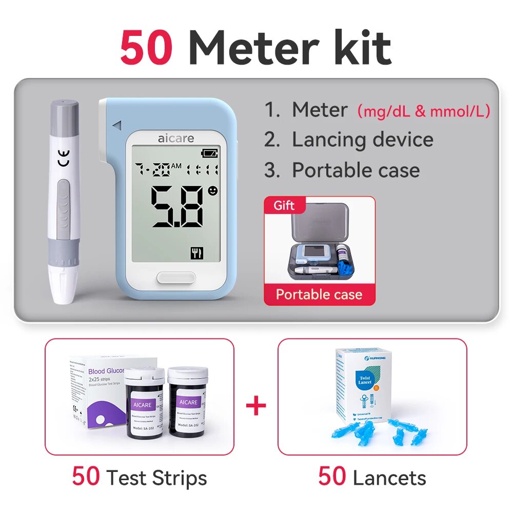 Глюкометр Aicare с тест-полосками 50 Meter Kit