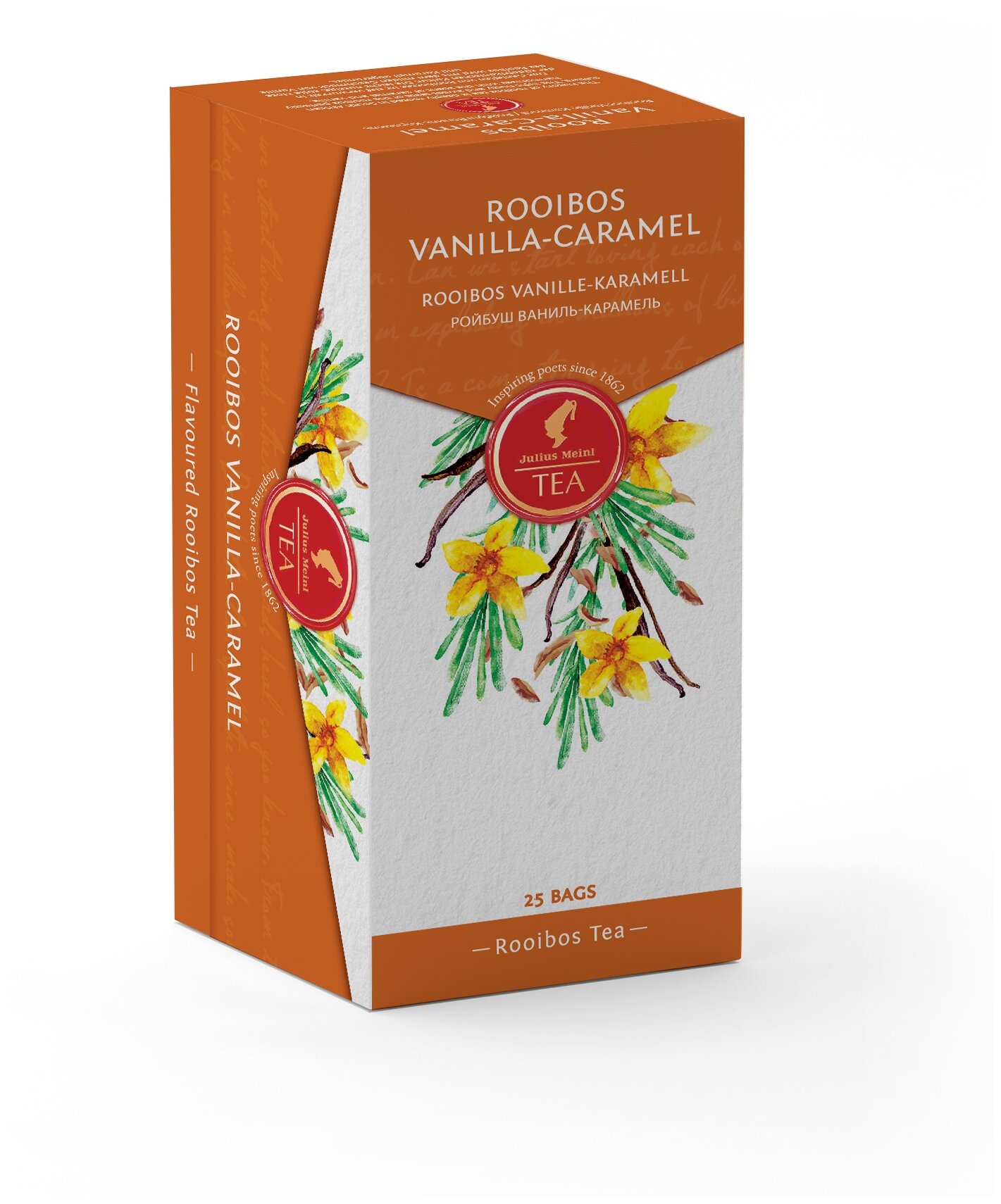 Чай травяной Julius Meinl Rooibos vanilla-caramel в пакетиках, 25 шт, 1 уп.