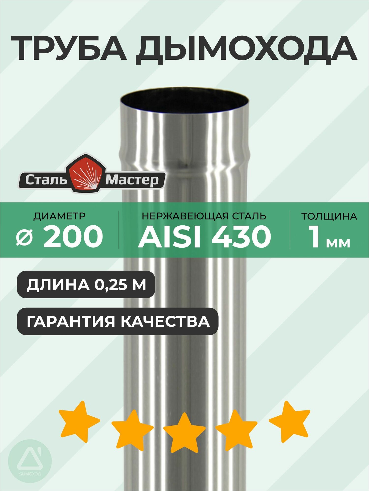 Труба 200 0,25 м нерж 1 мм