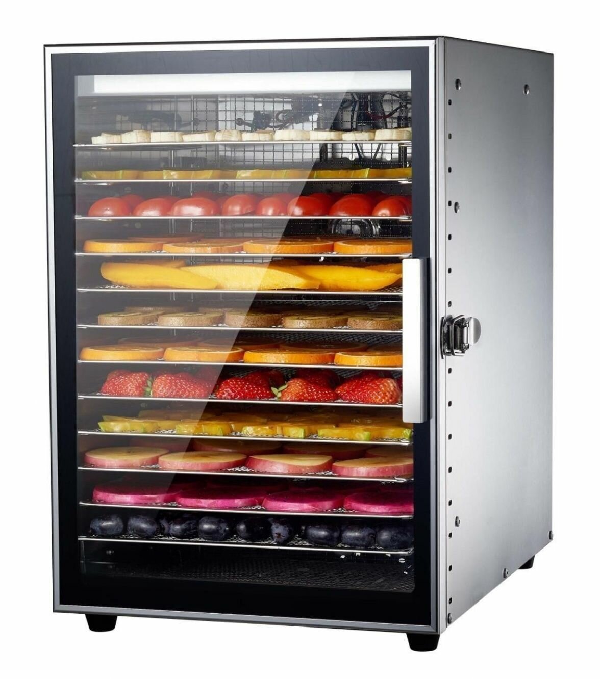 Эксклюзивный дегидратор AIRHOT FD12 GLASSB из стали для сушки овощей, фруктов, мяса, грибов и зелени