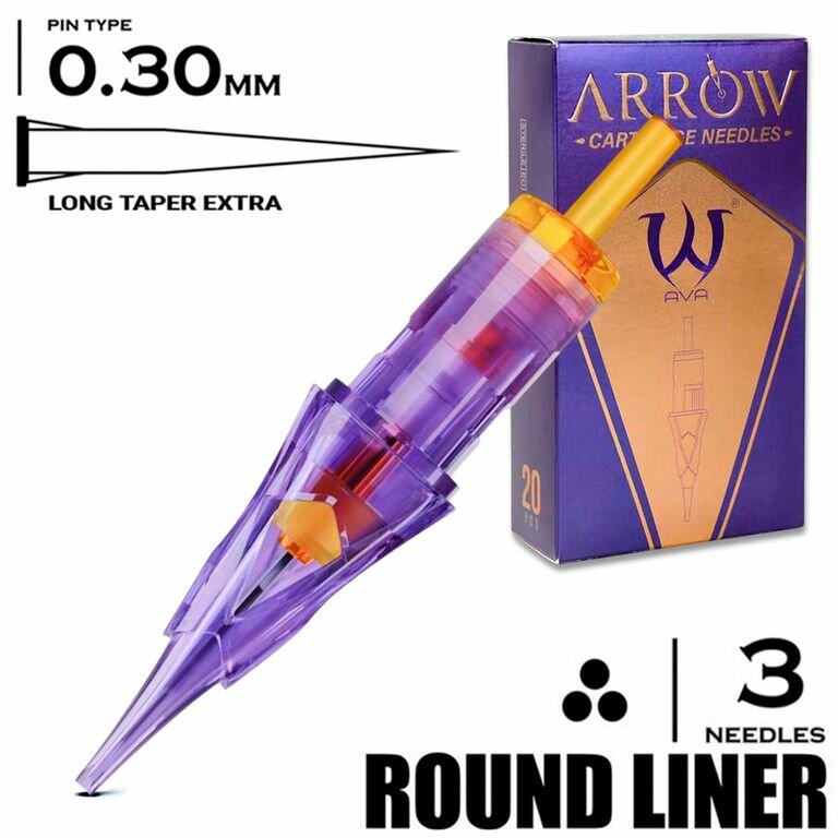 Картриджи для тату и перманентного макияжа (иглы, модули) AVA Arrow 1003RL 30/3RLLT Extra 20 шт/уп