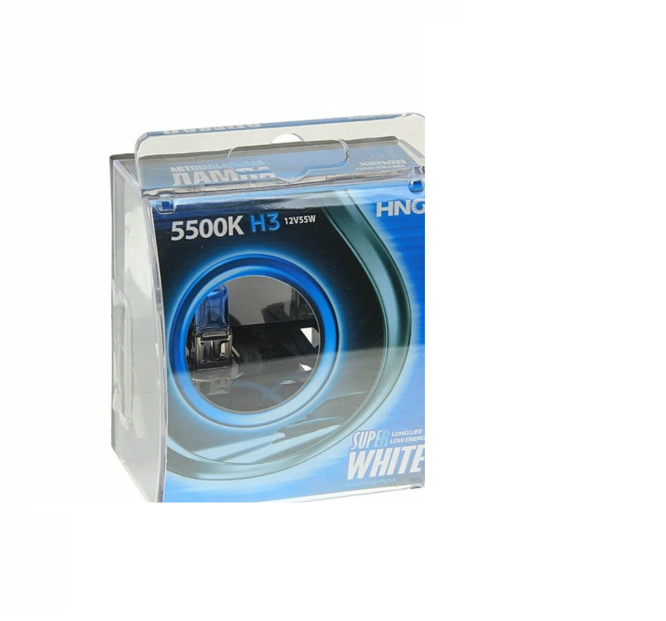Галогенные лампы HNG SUPER WHITE HNG-12355SW2 H3, 55 Вт, PK22s, 5500K, 12V