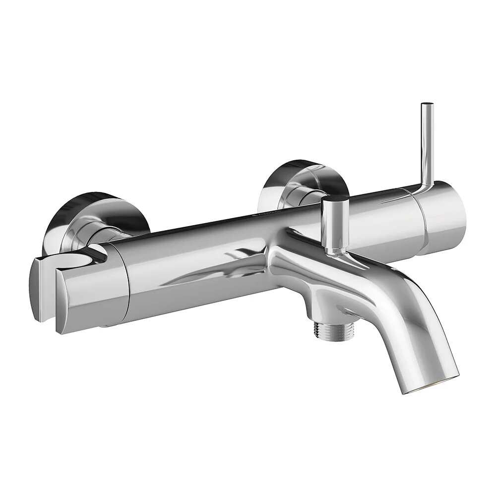 Смеситель для ванны с душем Aqueduto Cano CAN0600 настенный, однорычажный, хром, глянцевый, латунный, без лейки, с керамическим картриджем