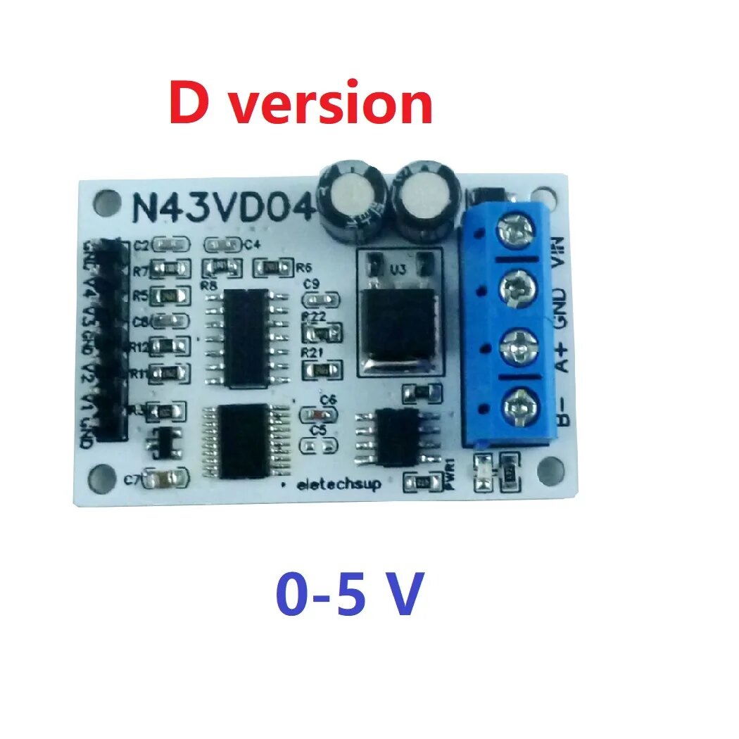 Eletechsup 4-20mA/0-5V/0-10V 4ch Аналоговый модуль тока/напряжения RS485 Modbus RTU 0-5V