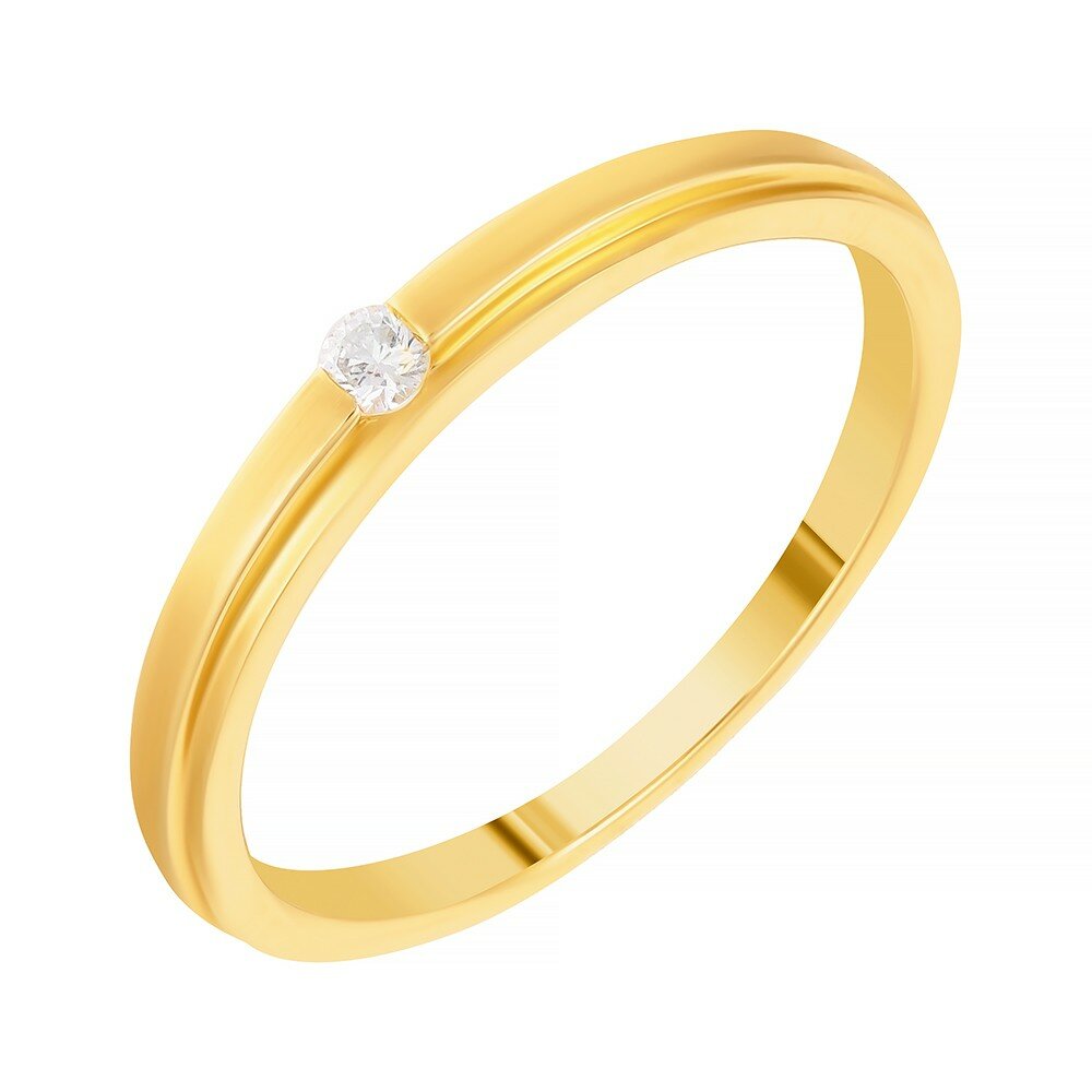 Кольцо, желтое золото, 585 проба, бриллиант