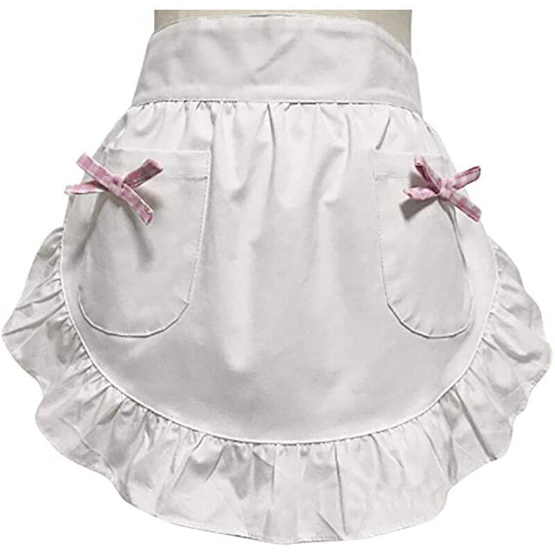 Милый фартук с оборками, бантиками и карманами – хлопковый фартук для женщин, декоративные короткие фартуки для кухни, кафе, выпечки или косплея