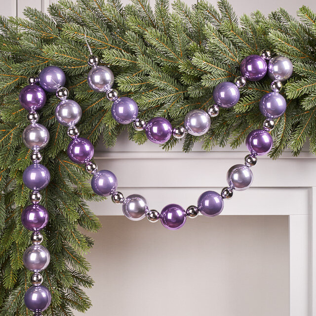 Бусы на елку Wellington - Luna Viola 3-6 см, 210 см, пластиковые, Winter Deco, 1000801