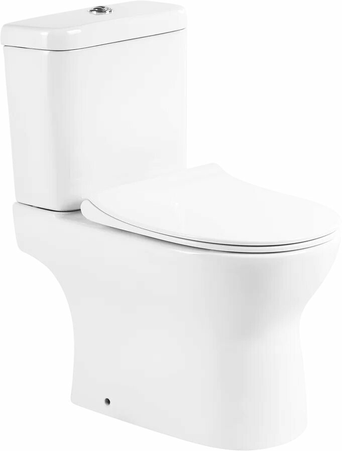 Унитаз-компакт напольный BelBagno Steam BB130CPR/SC с микролифтом, безободковый, антивсплеск, фаянсовый, белый, глянцевый, овальный, с нижним подводом, сиденье для унитаза в комплекте