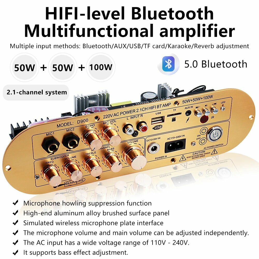 Аудиоусилитель ICANING D900 2.1 Bluetooth 5.0, EU plug