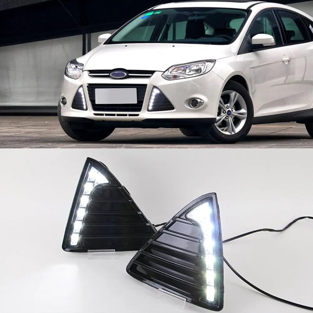 Ford Focus 3 MK3 DRL 12 В Дневные Ходовые Огни Водонепроницаемая Фотоэлектрическая Лампа С Функцией Затемнения Реле Для Модел.