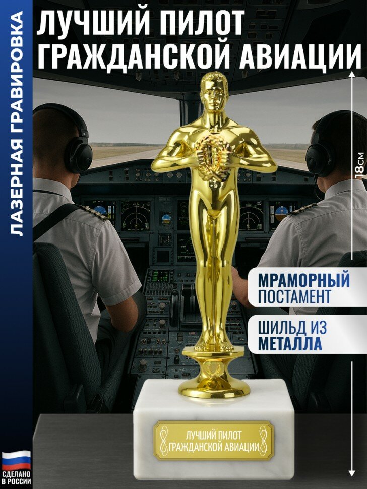 Статуэтка Фигура "Лучший пилот гражданской авиации" (18 см)