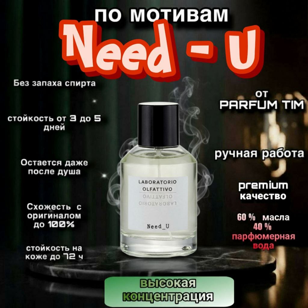 Духи масляные концентрированные по мотивам need-u laboratorio olfattivo, 20 мл (спрей) стойкие и шлейфовые от PARFUM_TIM
