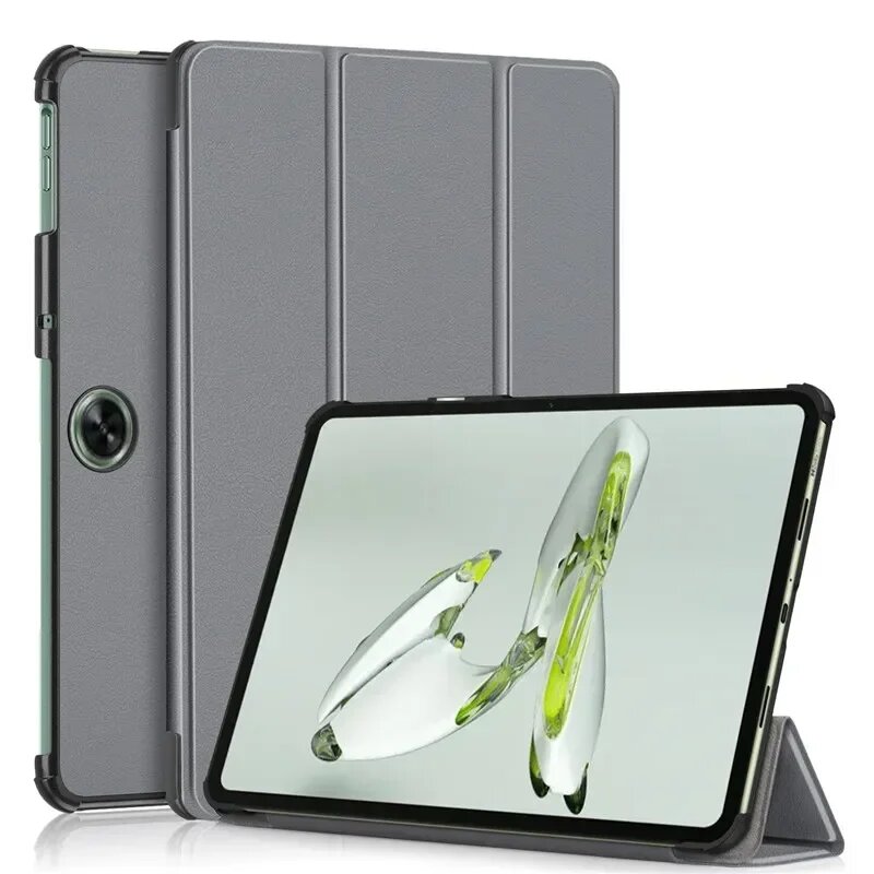 Планшет для OnePlus Pad Go чехол 2023, складная подставка, чехол-книжка для Oppo Pad Air 2, чехол 11,35 дюйма, чехол из искусственной кожи + стилус, grey, For OnePlus Pad Go