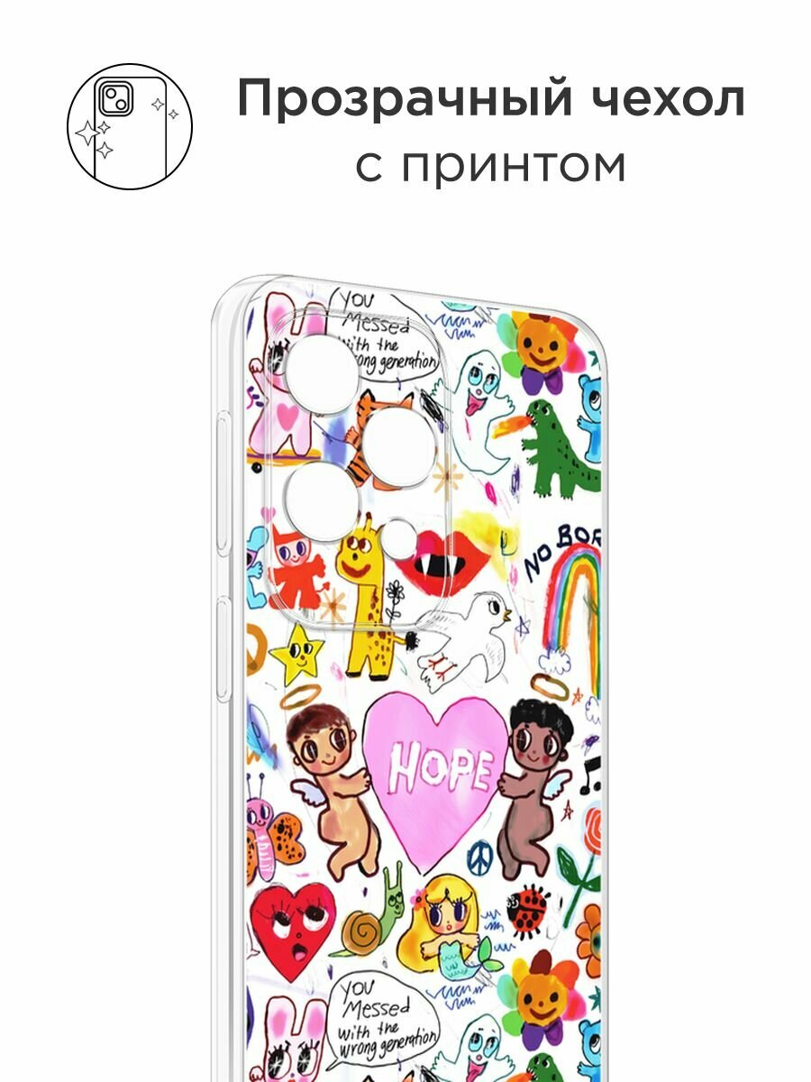Чехол на Samsung Galaxy A9 2018 / Самсунг Галакси А9 2018 с принтом "Милые рисунки" — фото 1