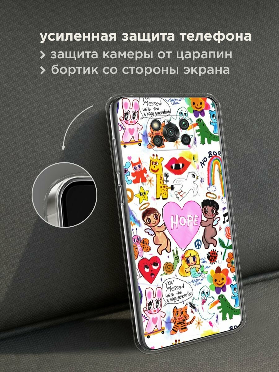 Чехол на Xiaomi Poco X3/X3 Pro / Поко X3/X3 Pro с принтом "Милые рисунки" — фото 1