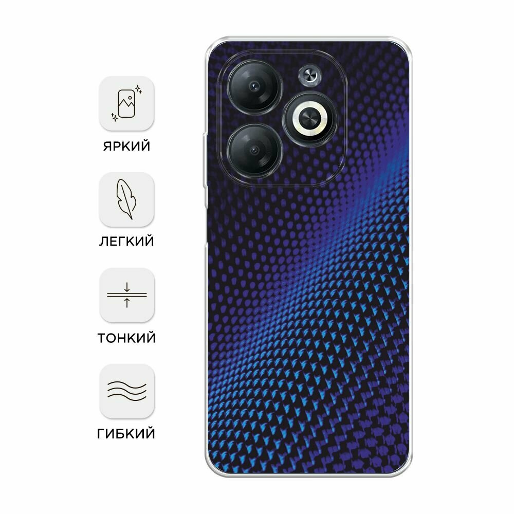 Чехол на Infinix Smart 8/8 HD/HOT 40i / Инфиникс Смарт 8/8 HD/HOT 40i с принтом "Синий карбон" — фото 1