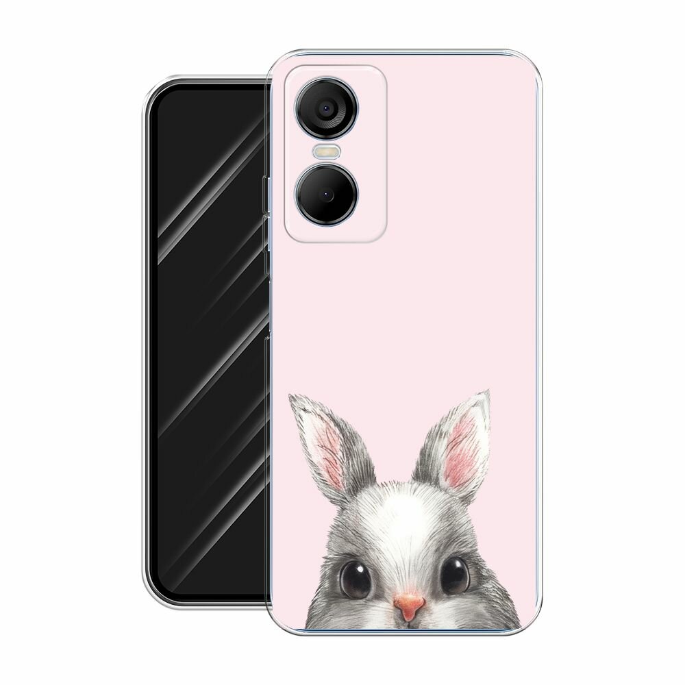 Чехол на Tecno Pop 6 pro / Техно Поп 6 Про с принтом "Карандашный кролик 1 - 8 марта" — фото 1