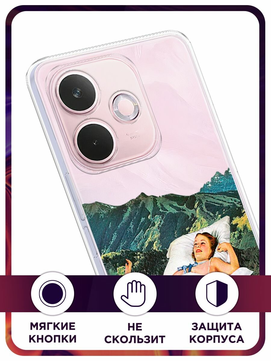Чехол на Oppo A5 Pro / Оппо А5 Про с принтом Good morning, my darling, прозрачный — фото 1