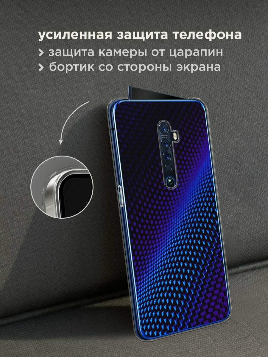 Силиконовый чехол на Oppo Reno 2 / Оппо Рено 2 с принтом "Синий карбон" — фото 1