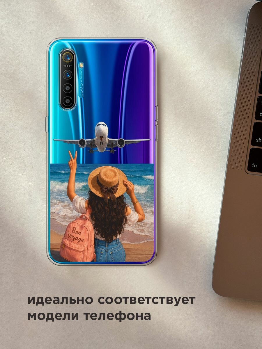 Чехол на Realme XT / Реалми XT с принтом "Bon Voyage", прозрачный — фото 1