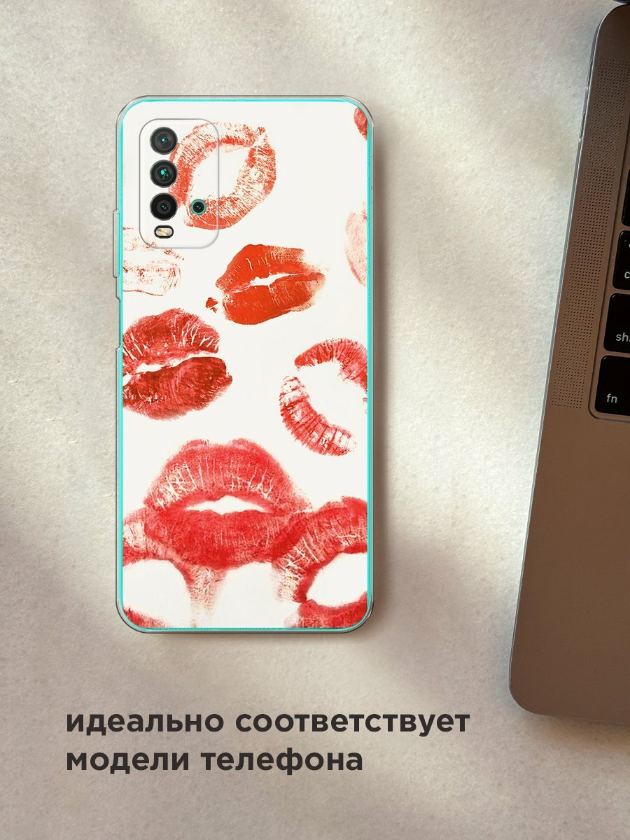 Чехол на Xiaomi Redmi 9T / Сяоми Редми 9Т с принтом Следы помады — фото 1