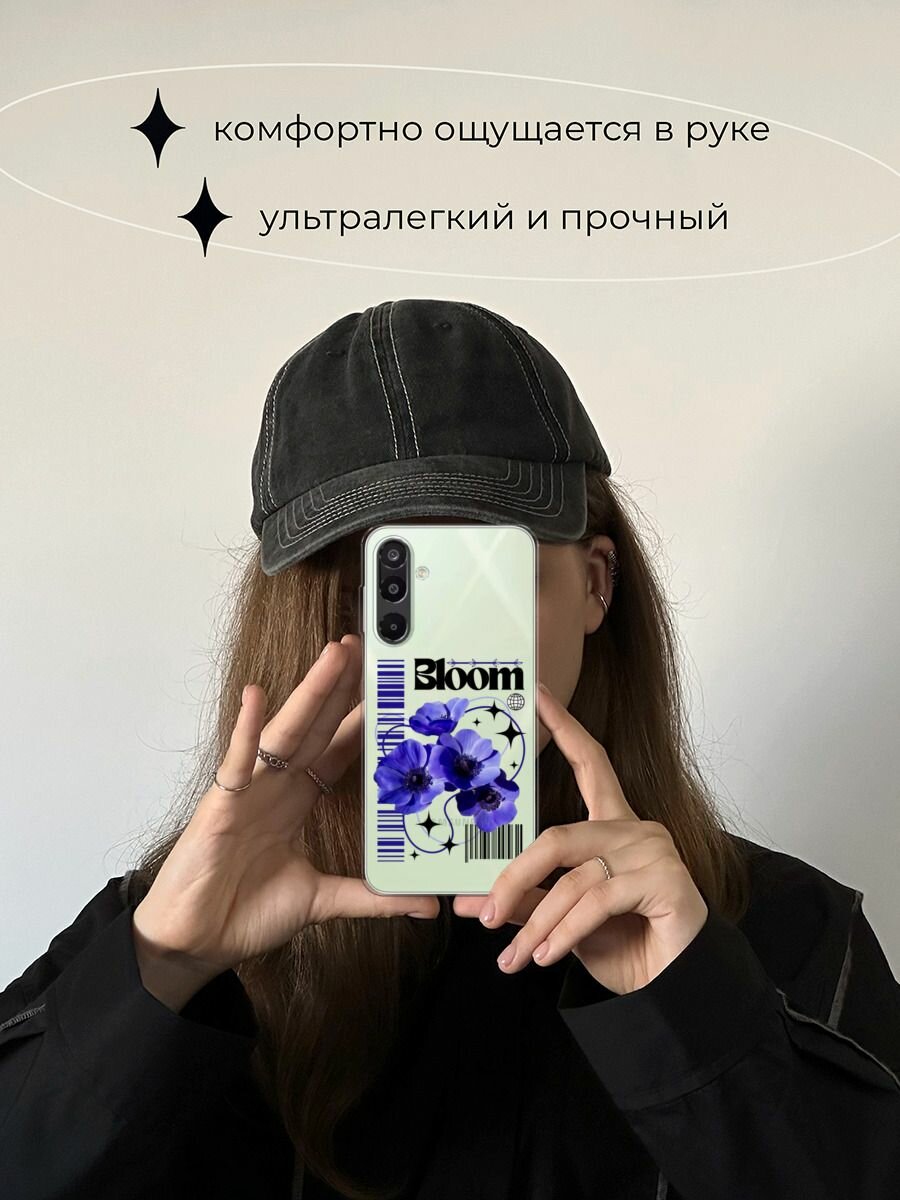 Чехол на Samsung Galaxy M16 / Самсунг Галакси М16 с принтом "Завораживающие анемоны", прозрачный — фото 1