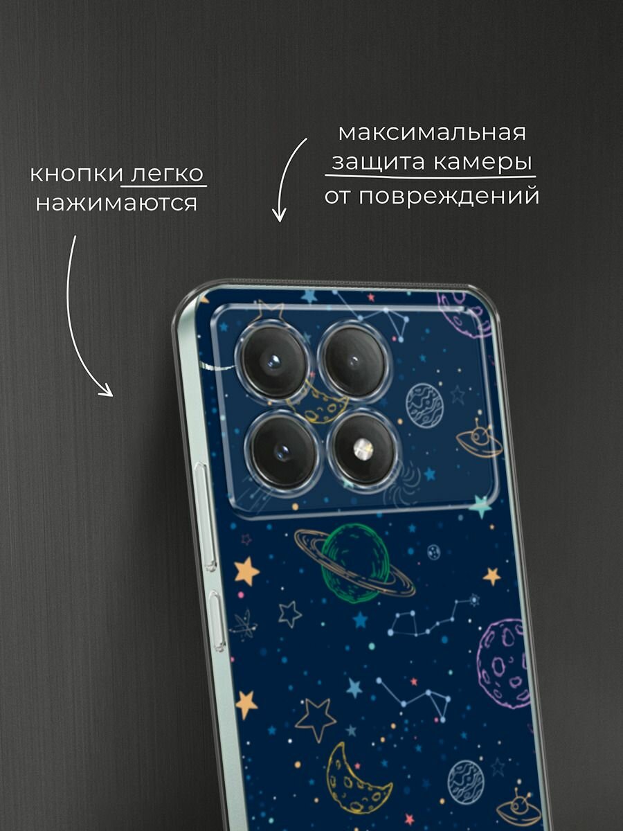 Чехол на Xiaomi Poco X6 PRO 5G / Поко X6 Про 5G с принтом "Темно-синий космос" — фото 1