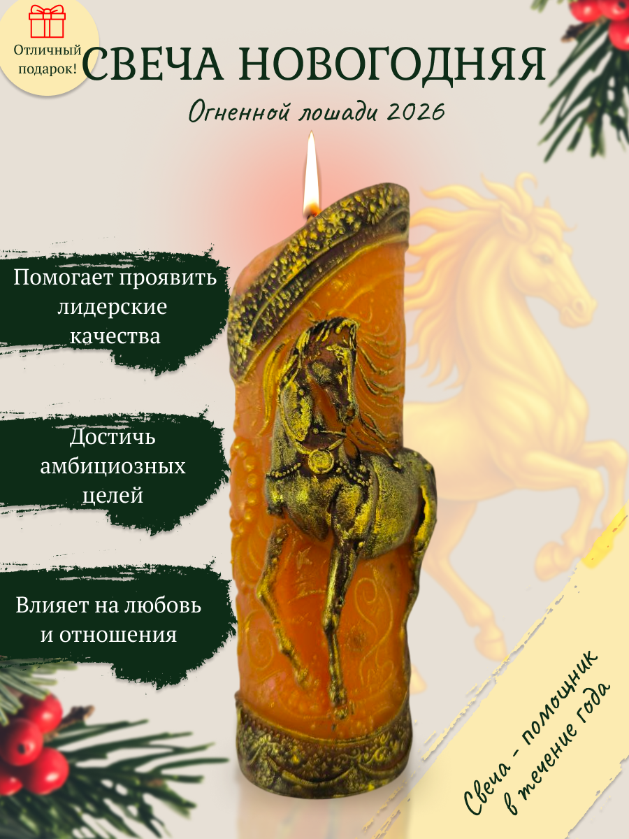 Свеча Годовая 2026 Огненная лошадь