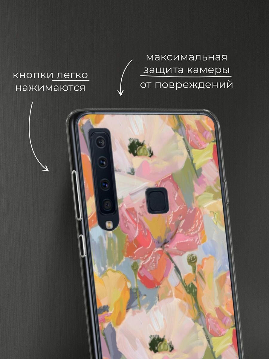 Чехол на Samsung Galaxy A9 2018 / Самсунг Галакси А9 2018 с принтом "Акварельные анемоны" — фото 1