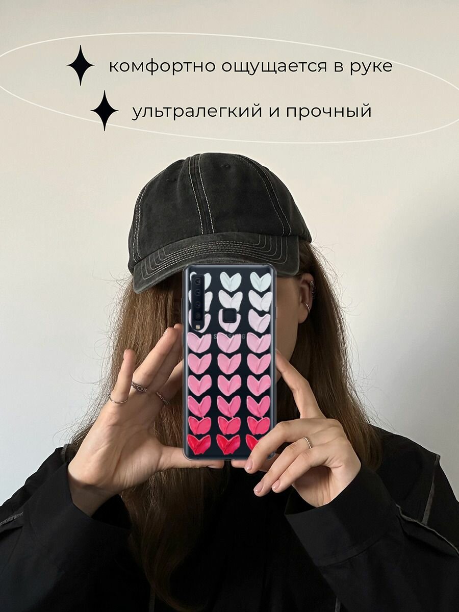 Чехол на Samsung Galaxy A9 2018 / Самсунг Галакси А9 2018 с принтом "Градиент из сердечек" — фото 1