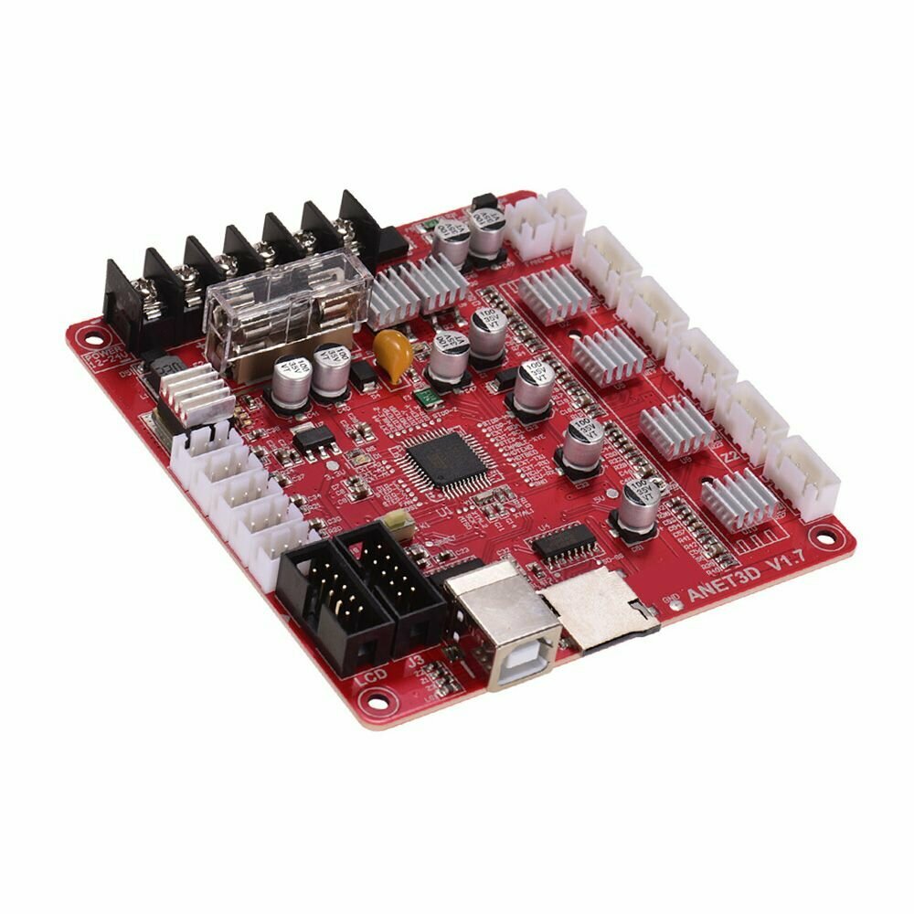 Материнская плата управления Anet A1284-Base V1.7 для самостоятельной сборки настольного 3D-принтера Anet A8 Plus, комплект для обновления RepRap i3, расходные материалы 24 В