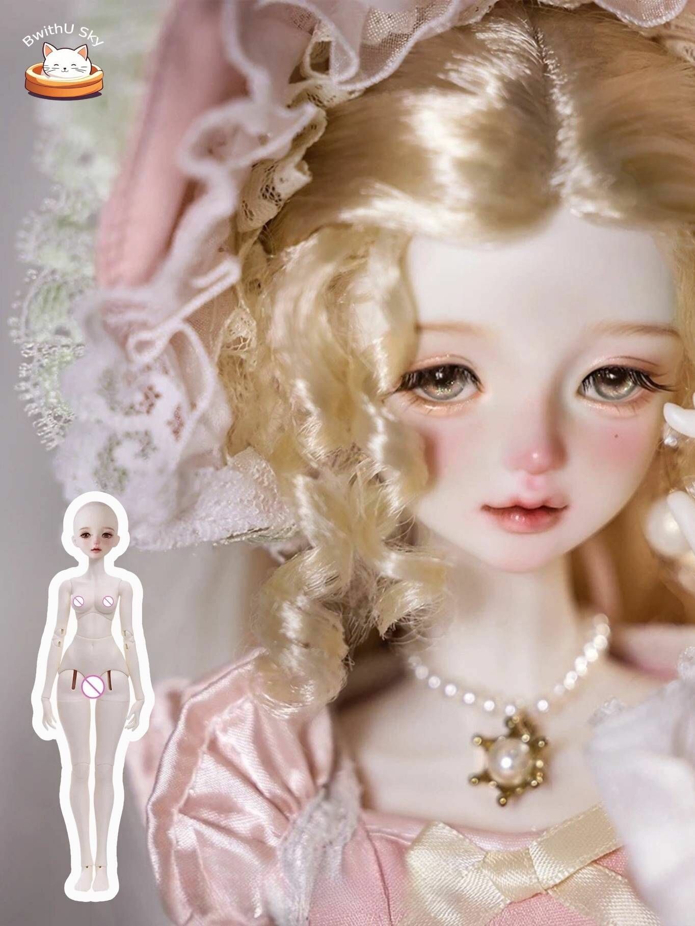 Кукла-принцесса BwithU Unana, 1/4 обнаженная кукла с нормальной кожей, без макияжа, без аксессуаров