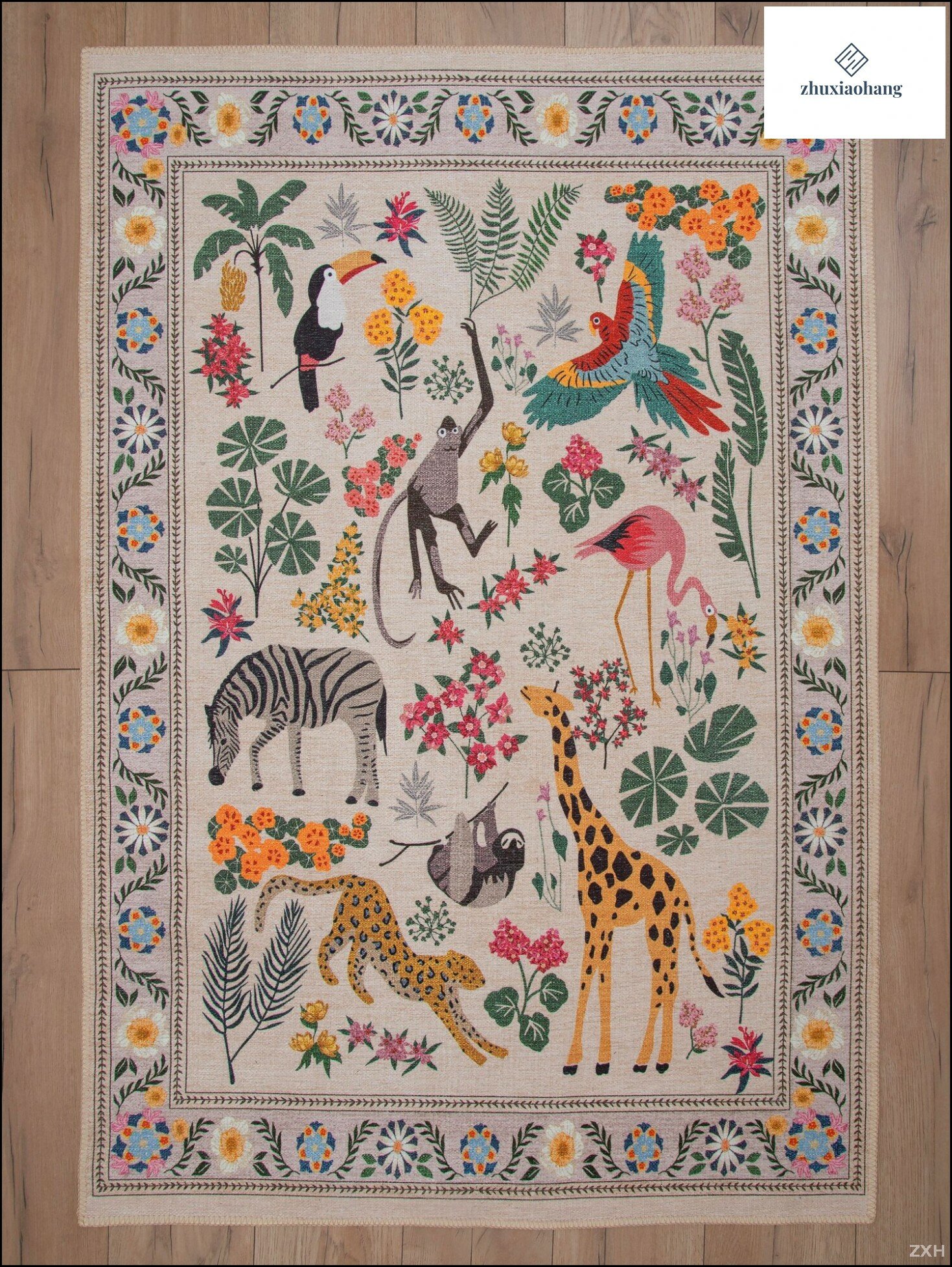 Эксклюзивный коврик 1.2 на 1.8 м с зверями