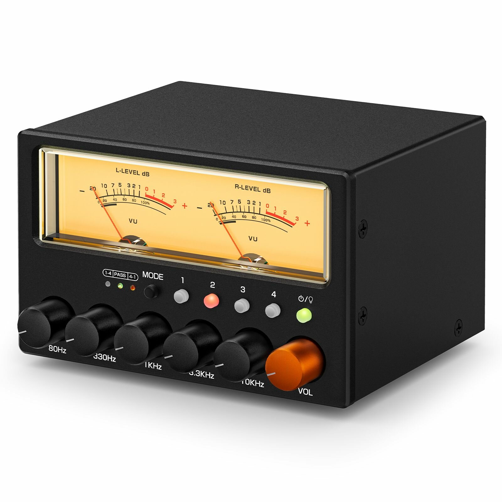 Nobsound D5 4-сторонний аудио коммутатор разделитель HiFi 5-полосный стерео EQ предварительный усилитель эквалайзер с VU-метром